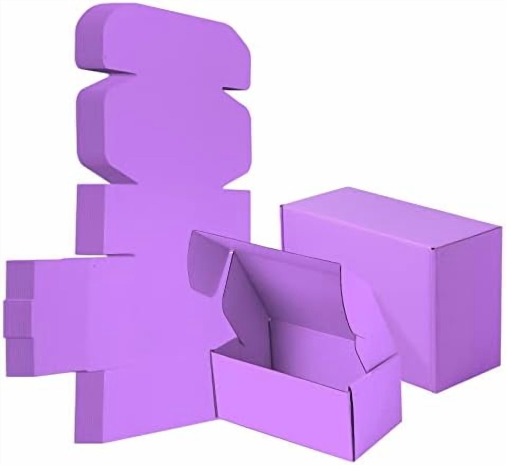 25 Pack Small Shipping Boxes Purple Corrugated Cardboard Box 9x6x4 ...