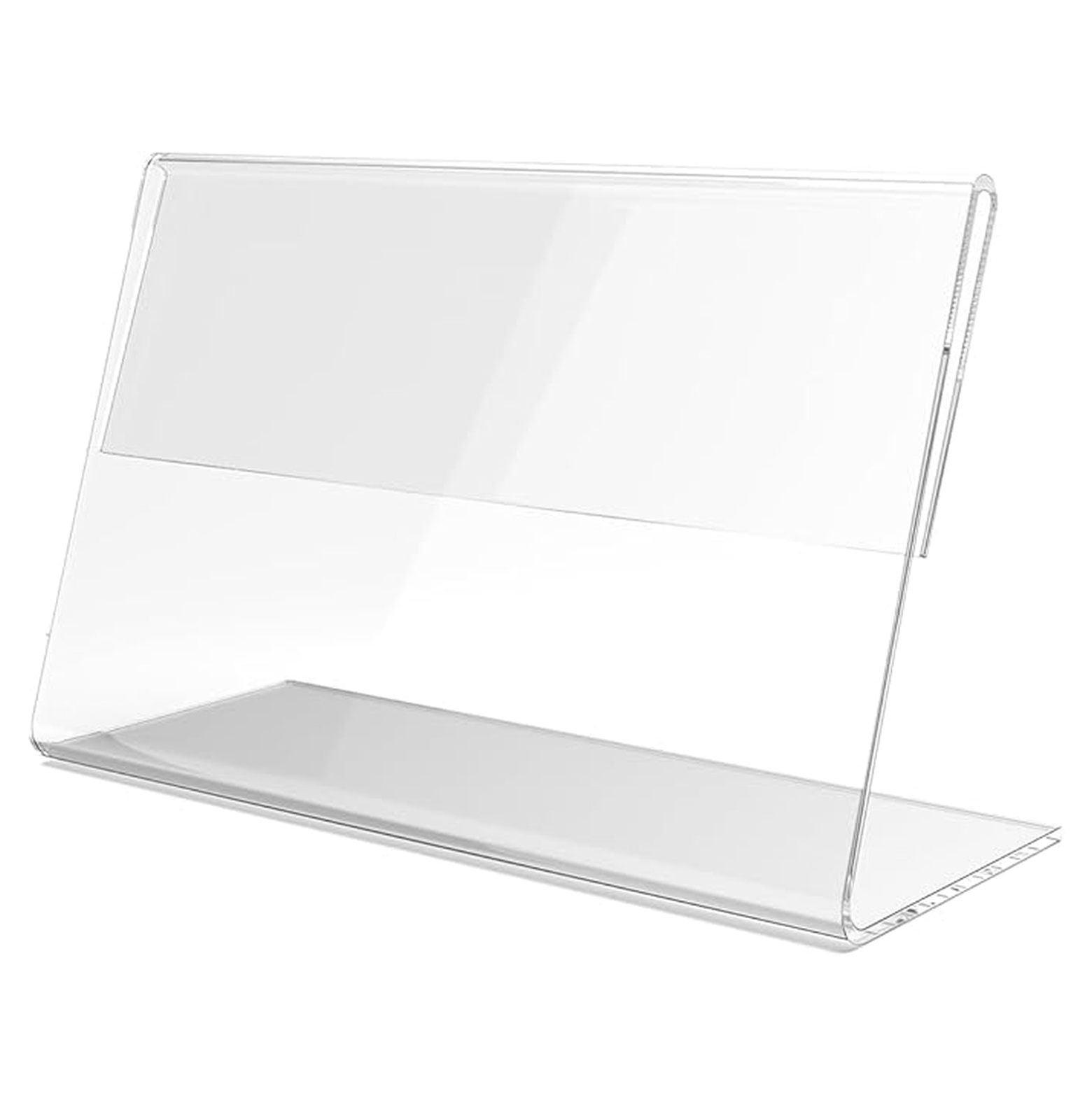 25 Pack Small Sign Holder Business Slant Back Acrylic Holds 3.5" x 2 ...