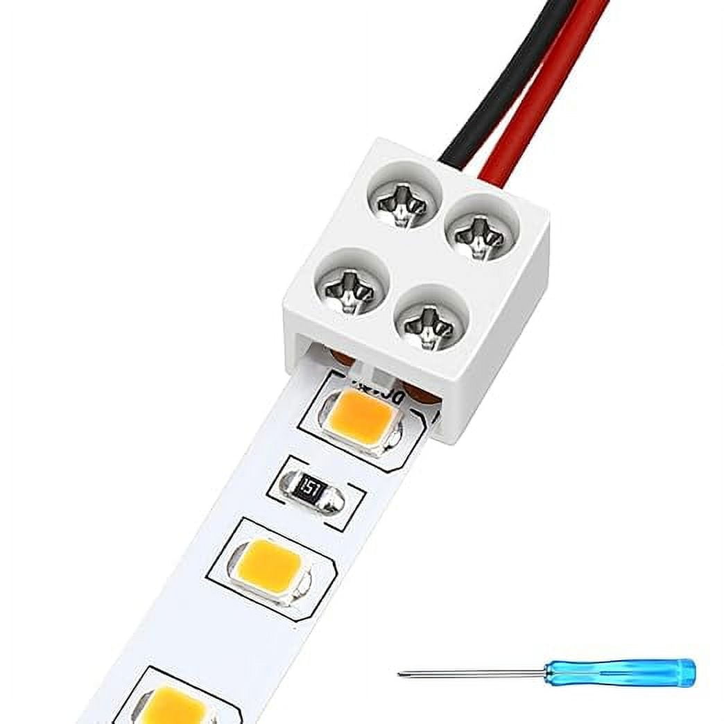 25 Pack Solderless White Led Tape Light Connectors Tighten Screw ...