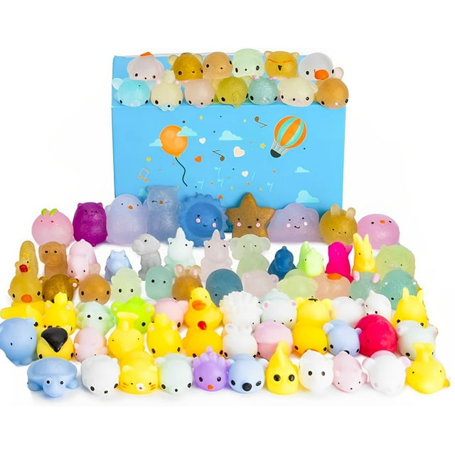 Walmart 25 Pack Different Animal Squishy Toys, Slow Rise, Tiny Size ...