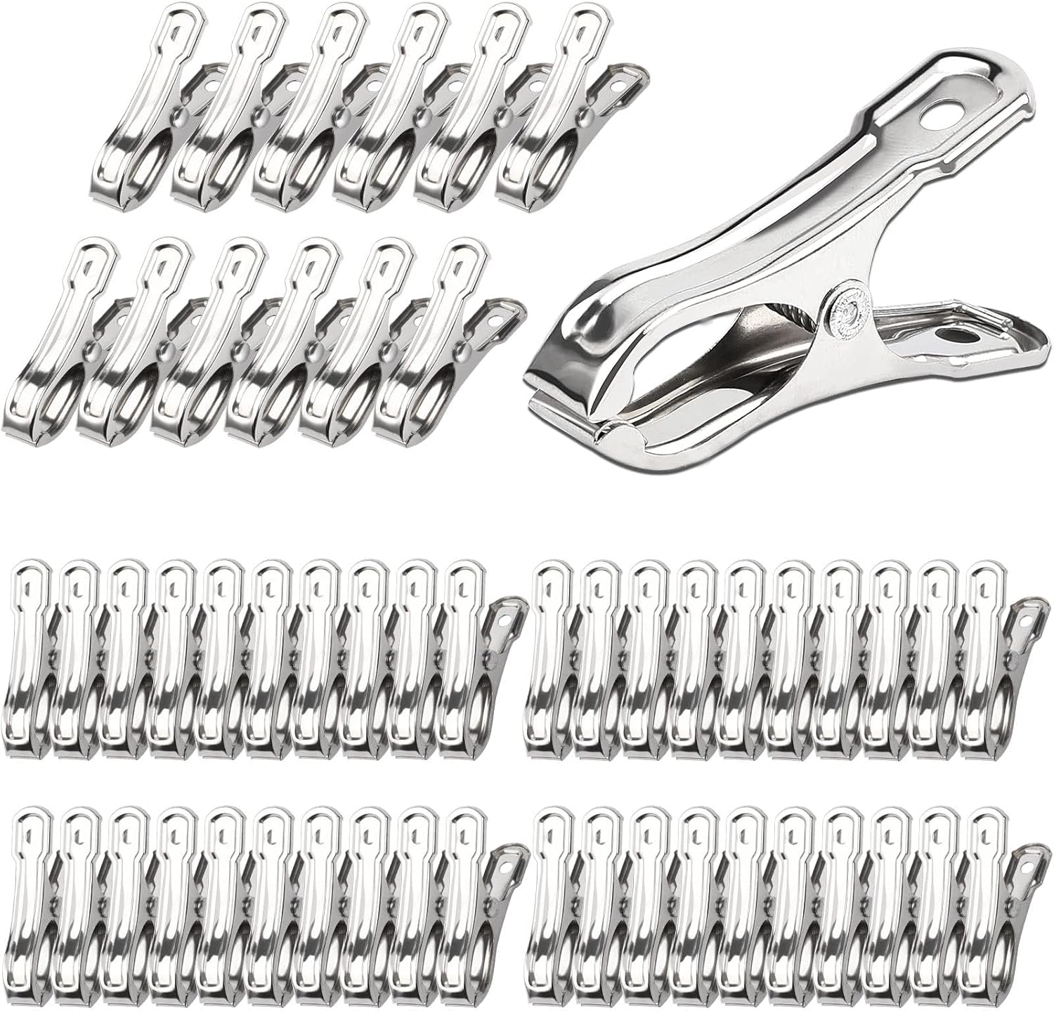 25-Pack Stainless Steel Greenhouse Clips 2.2 in Heavy-Duty Open Grip ...