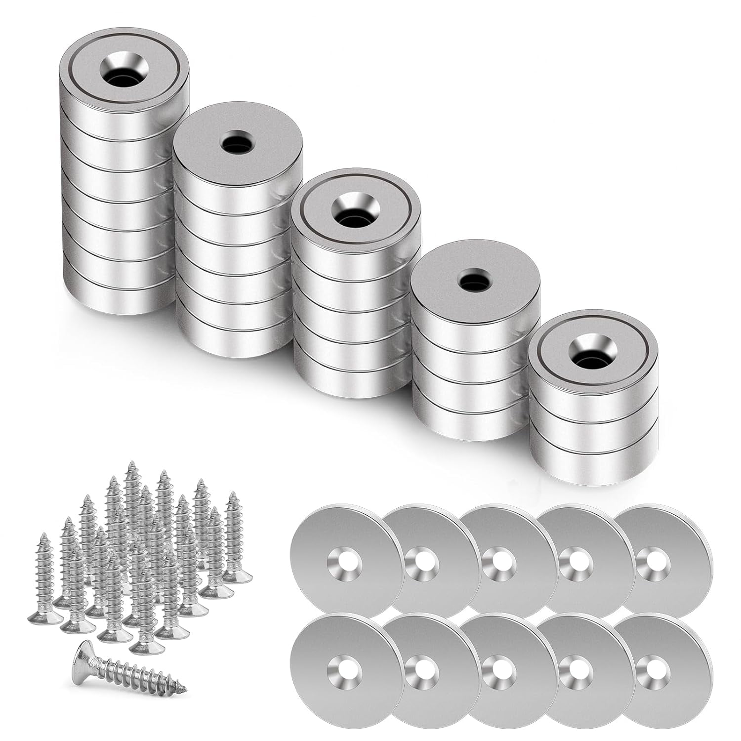 25 Pack Strong Magnets Heavy Duty, 20LBS Cabinet Magnetic Catch ...