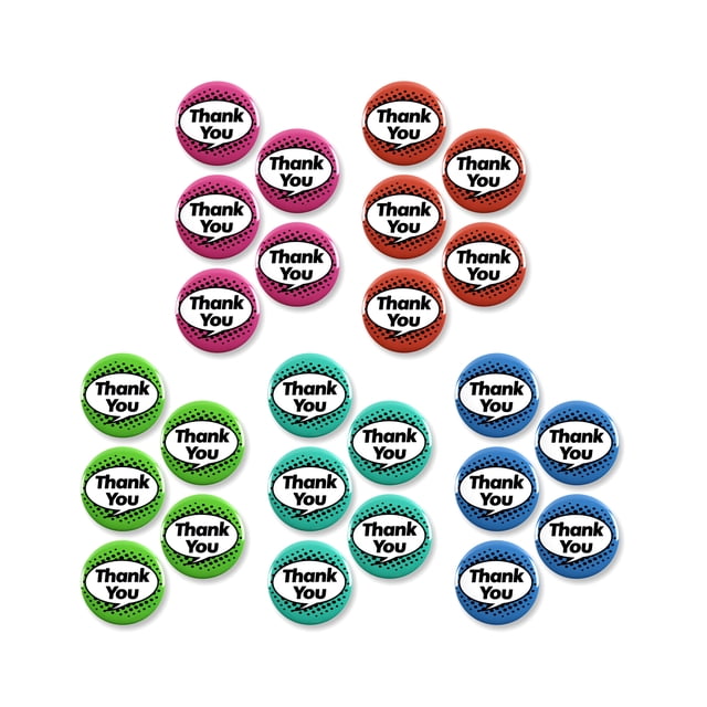 25 Pack - Thank You Cartoon Bubble Pinback Buttons - 1.5 Inch - Walmart ...