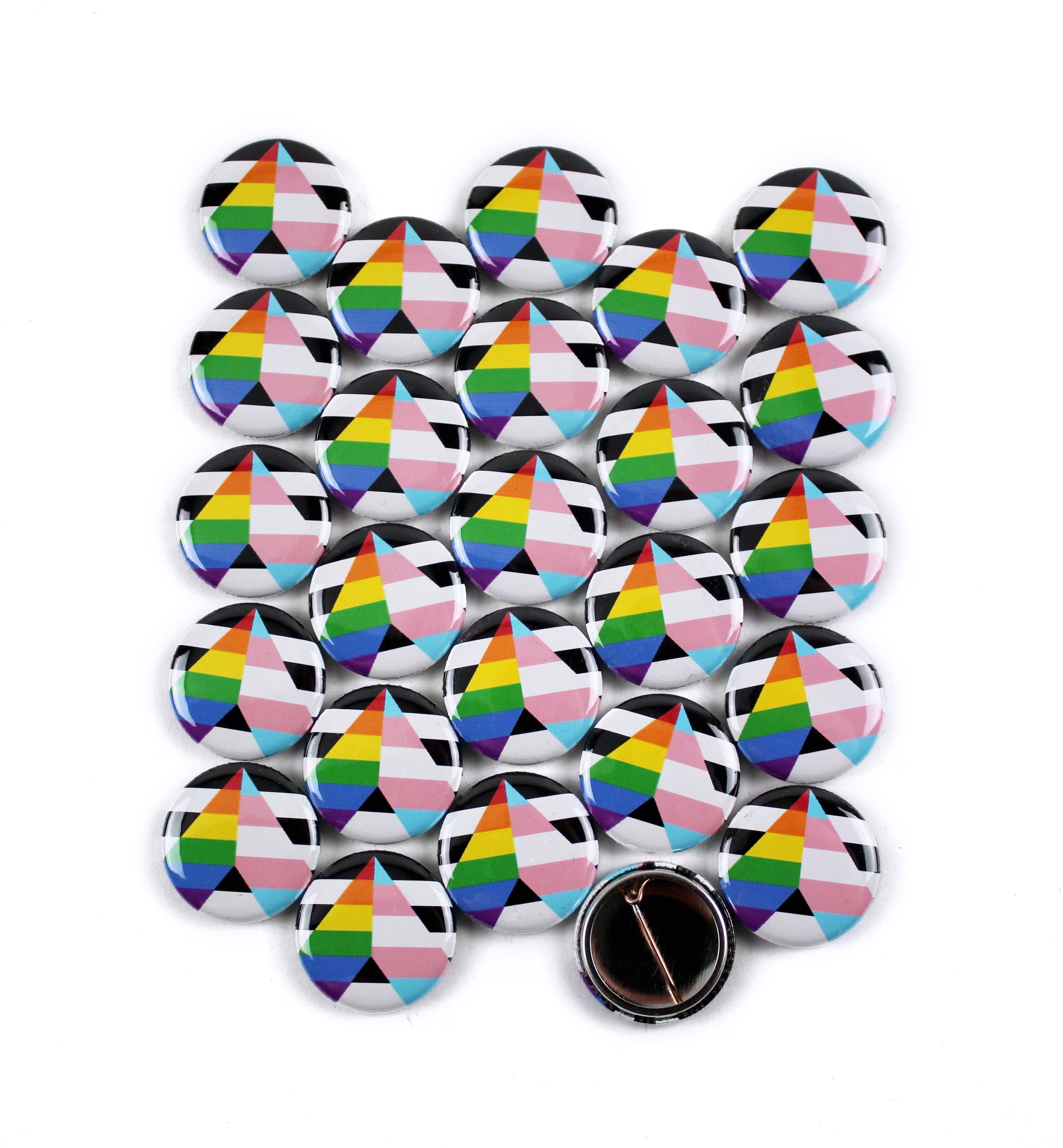 25 Pack - Trans Ally LGBTQ+ Pride Flag Pinback Buttons - 1 Inch ...