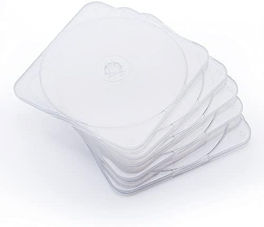 25 Pack Ultra Slim Clear Transparent Square Shaped CD and DVD Disc Clam ...