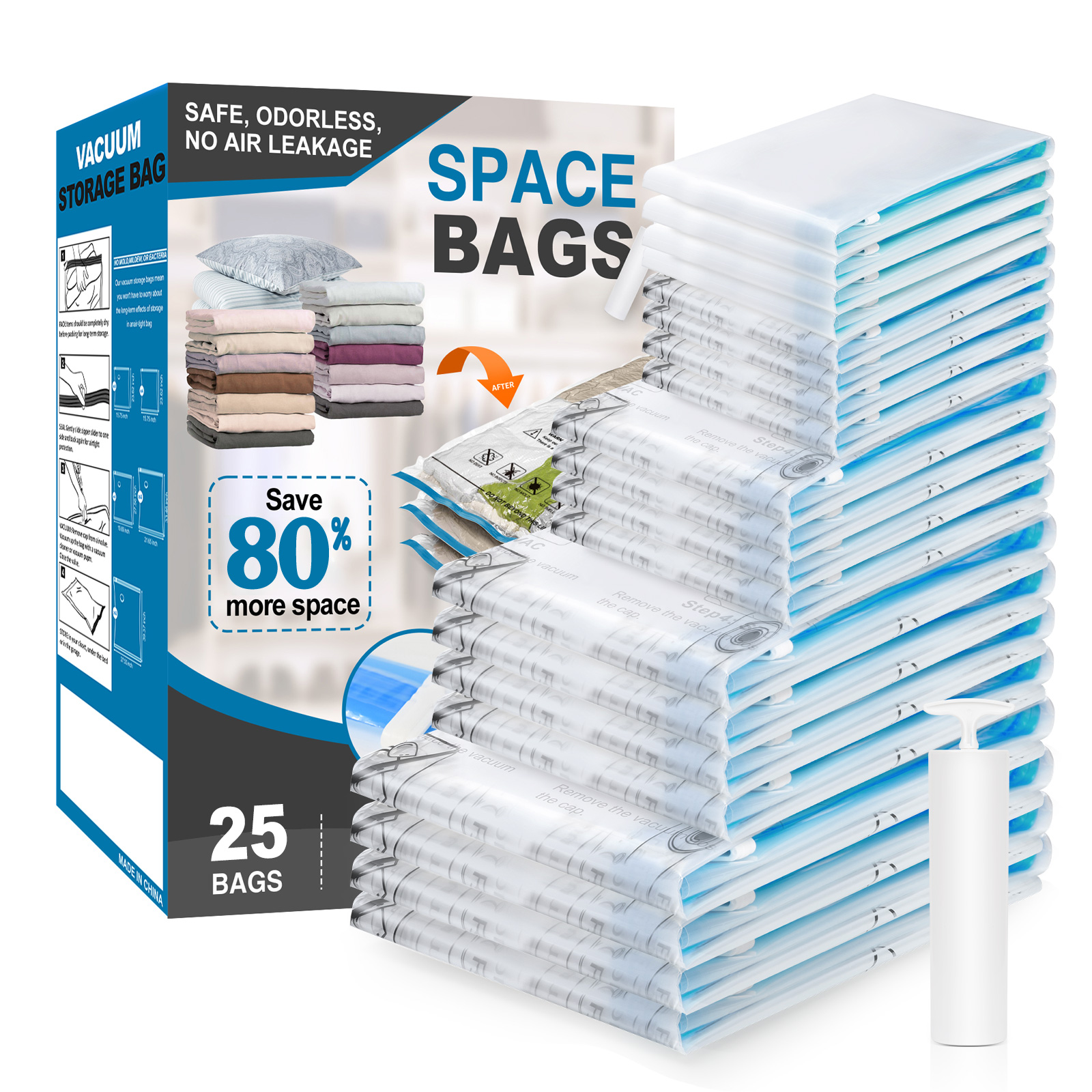 MagicBag® Original Flat Instant Space Saver Storage - Double Zipper - 4 ...