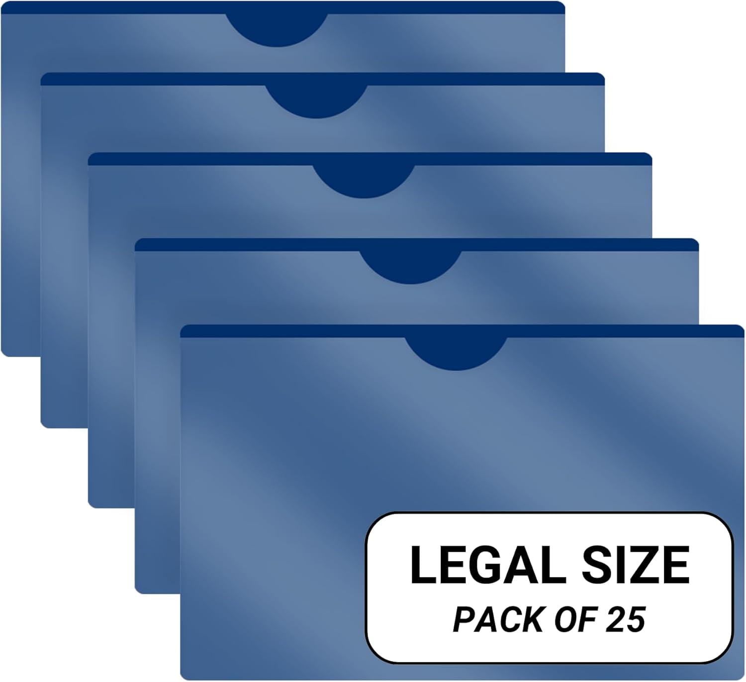 25 Pack, Vinyl Plastic Pocket File Folders Closed Sides, Legal Size ...