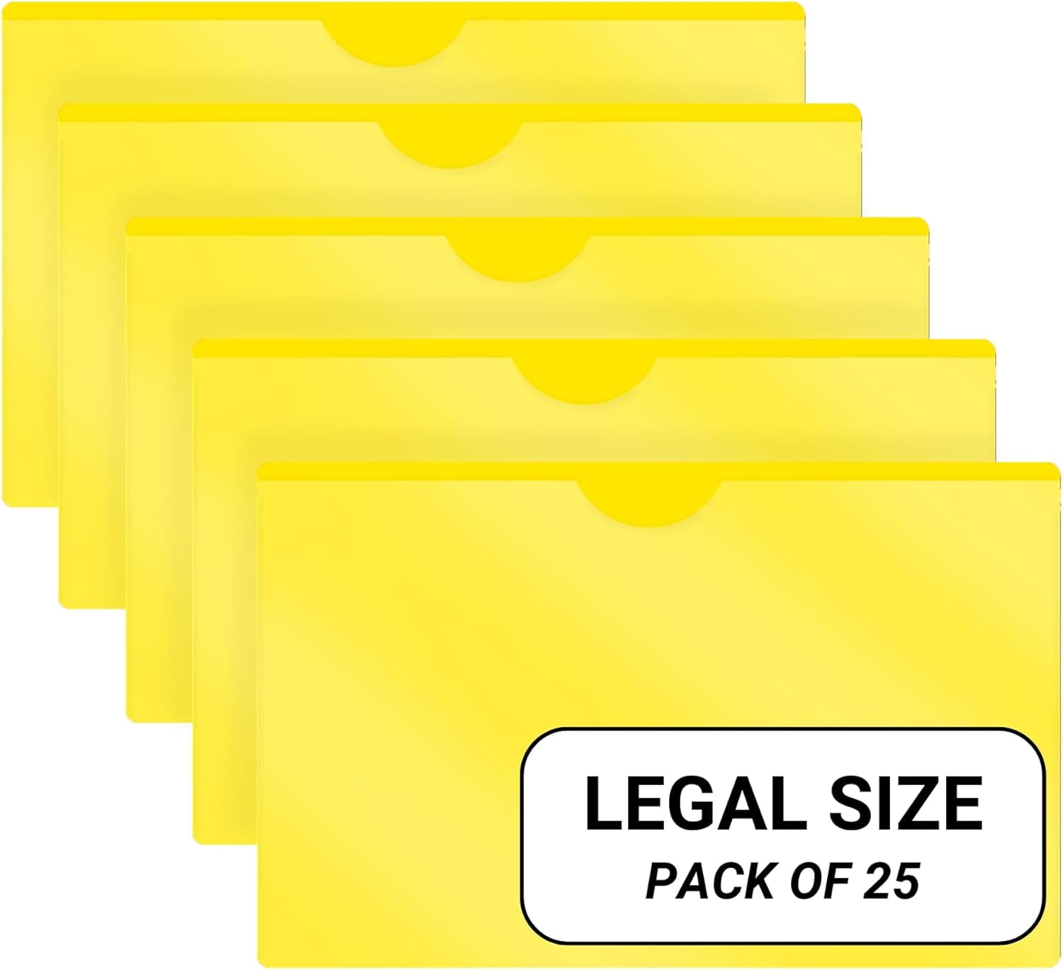 25 Pack, Vinyl Plastic Pocket File Folders Closed Sides, Legal Size ...