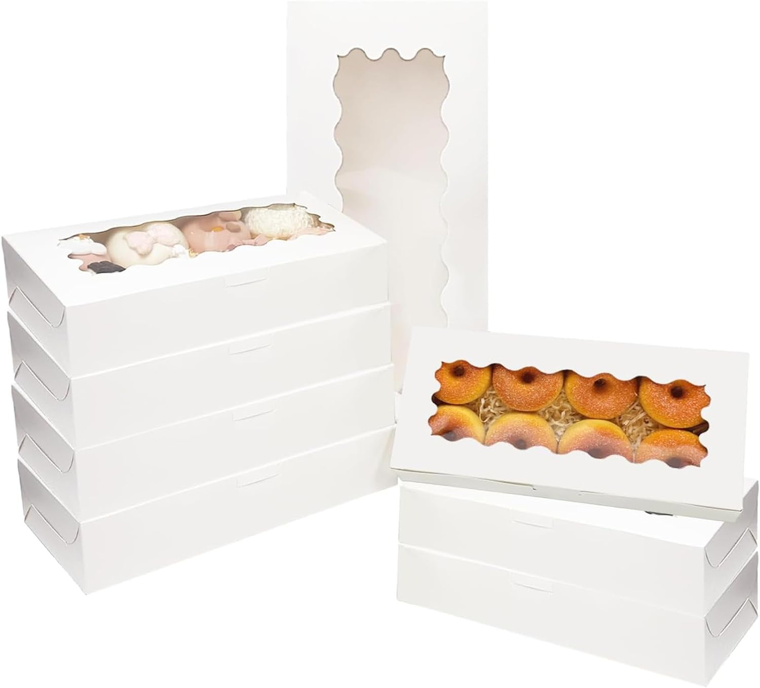 25-Pack White Bakery Boxes with Windows: Ideal for Weddings, Birthdays ...