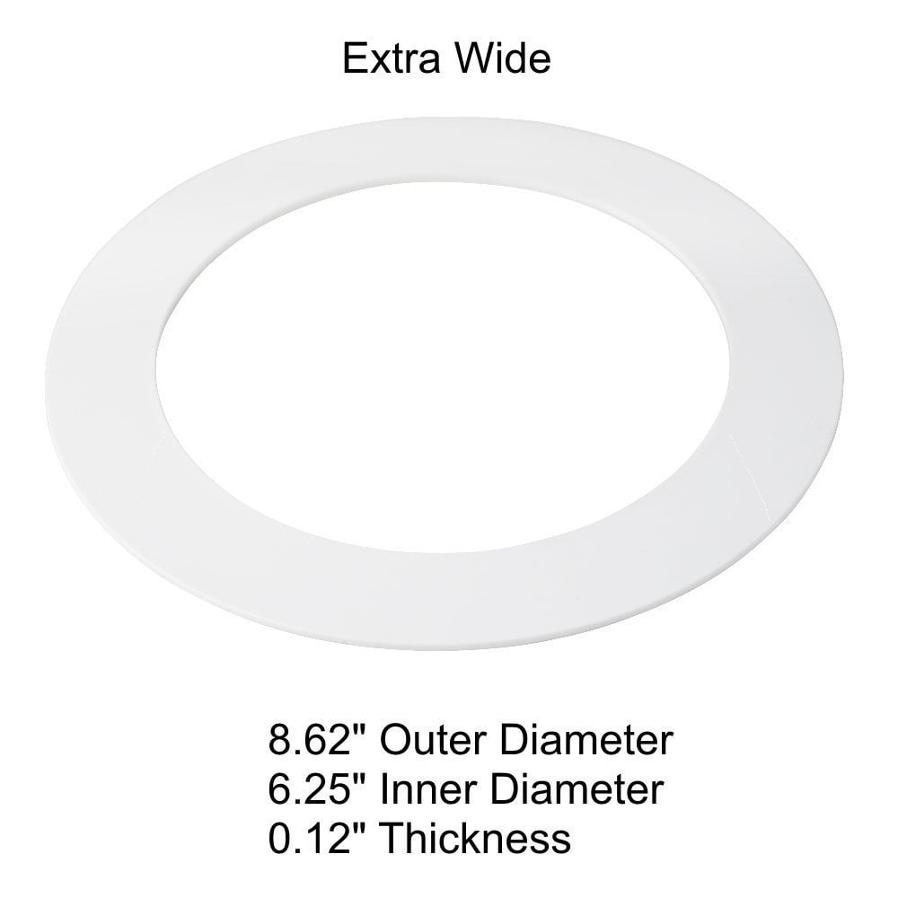 25 Pack White Plastic Trim Ring for 8" Inch Recessed Can Down Light ...