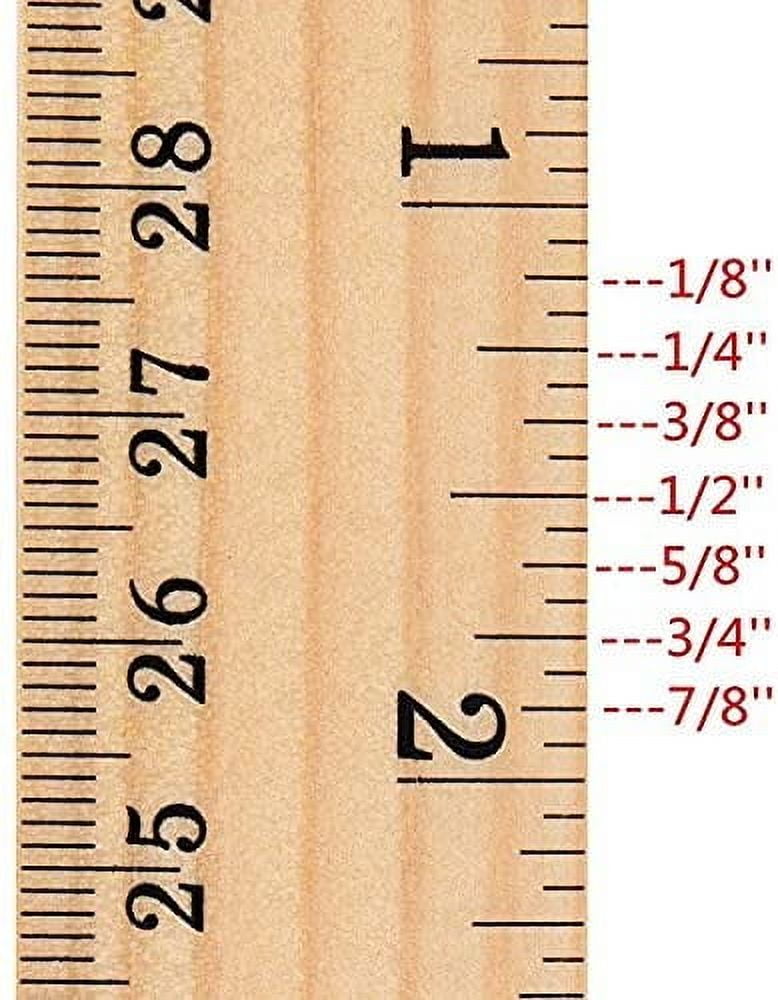25 Pack Wooden Ruler 12 Inch Rulers Bulk Wood Measuring Ruler Office ...
