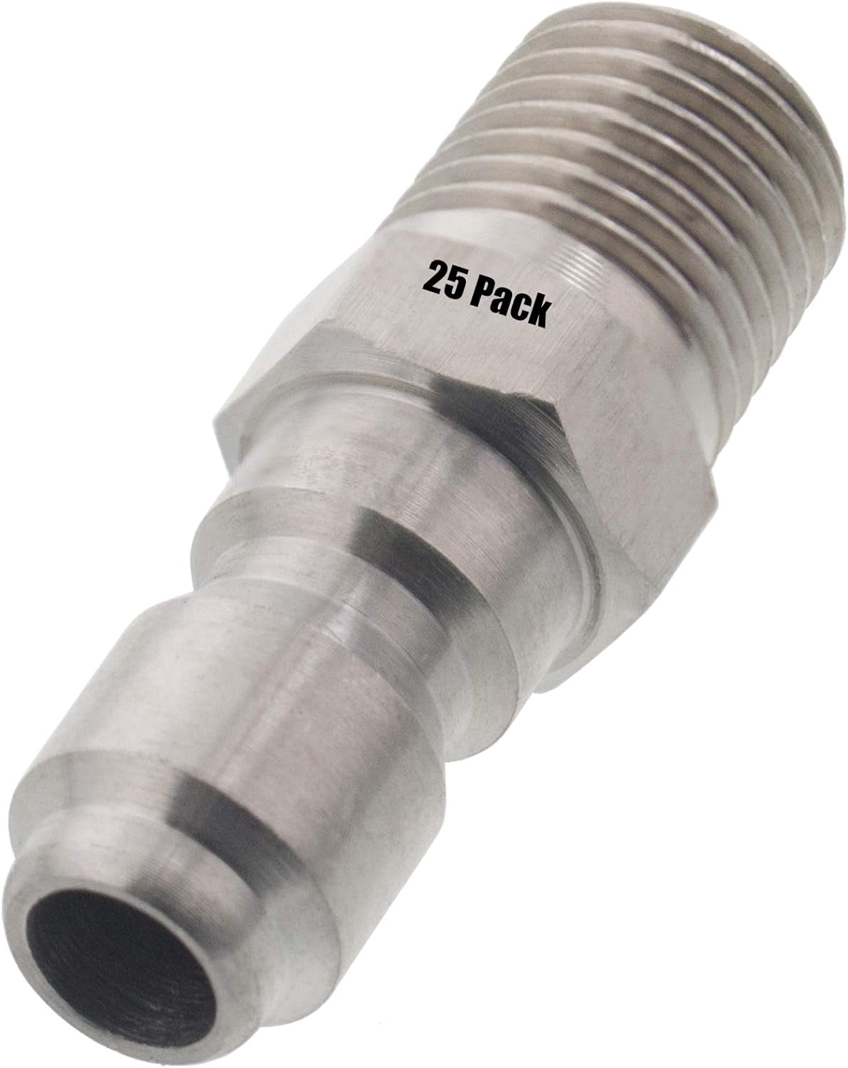 25 Pack of 1/4in. MPT Male Stainless Steel Plug Quick Connect Coupler ...