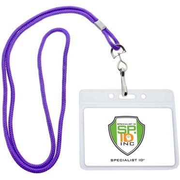 Advantus Security ID Badge Holder, Horizontal, 3 3/8w x 4 1/4h, Clear ...