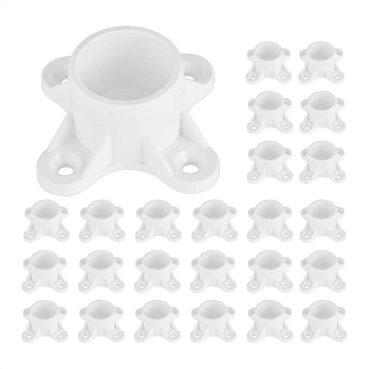 25 Packs 1/2 Inch PVC Flange Table Leg Cap Fittings Furniture Screw Tab ...
