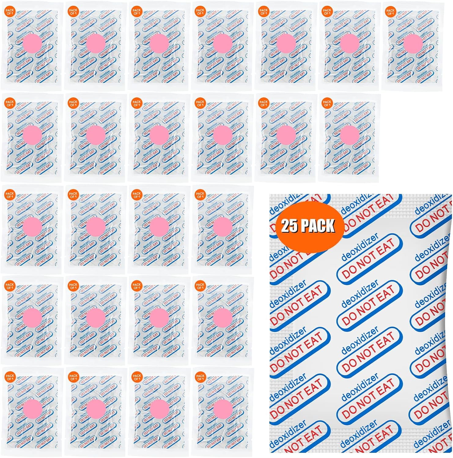 25 Packs 2500CC Food Grade Oxygen Absorbers (One Pack Individually ...