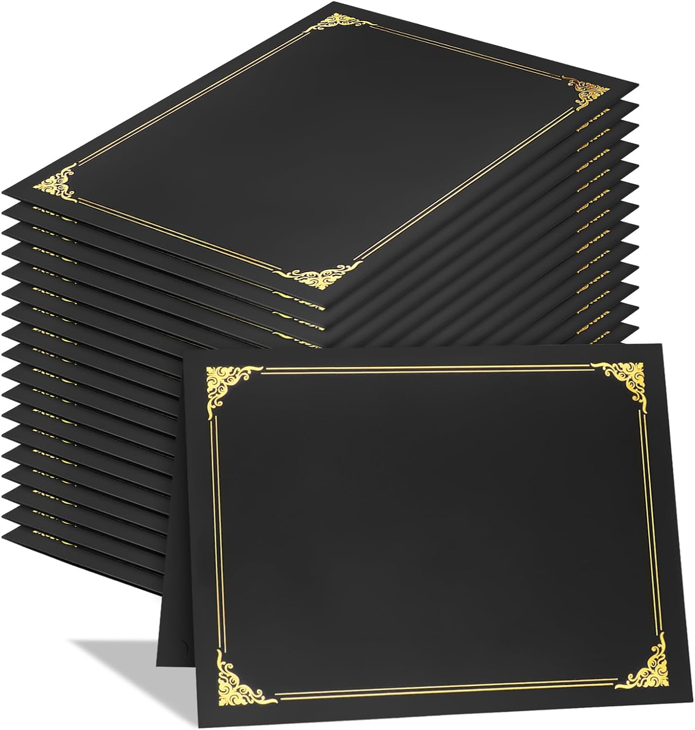 25 Packs Certificate Holders, Black Certificate Covers, Diploma Holders ...