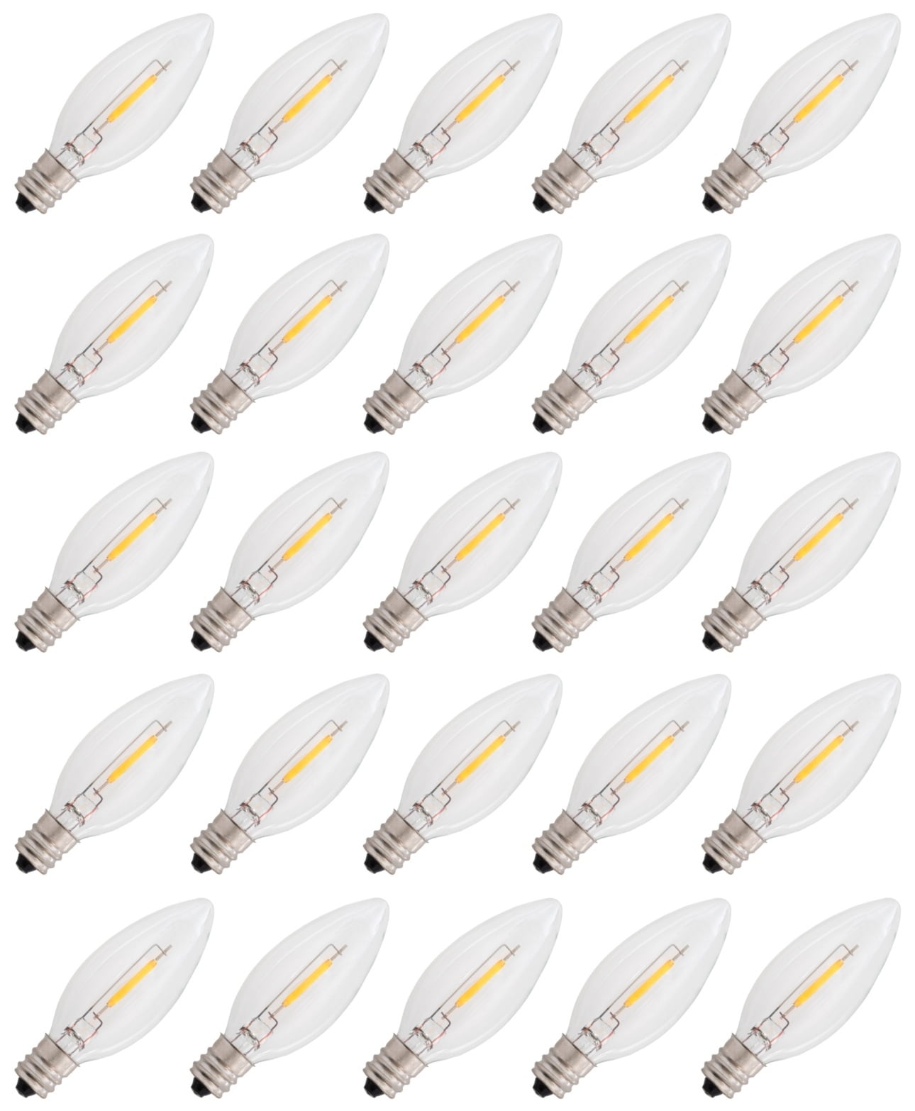 25 Packs LED Replacement Light Bulbs for Electric Candle Lamps, Window ...