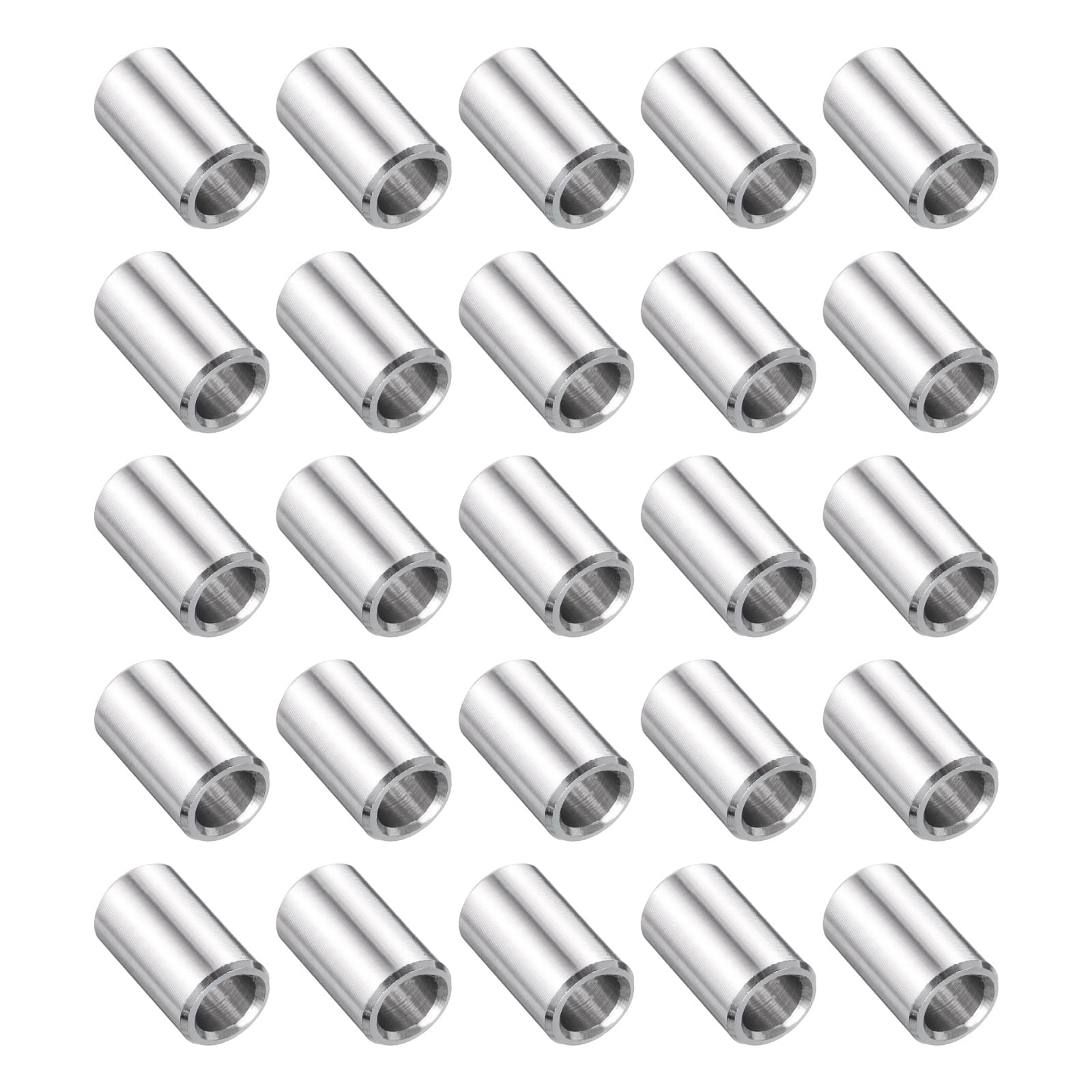 25 Packs Stainless Steel Spacer 1/4" Bore x 3/8" OD x 5/8" Length ...