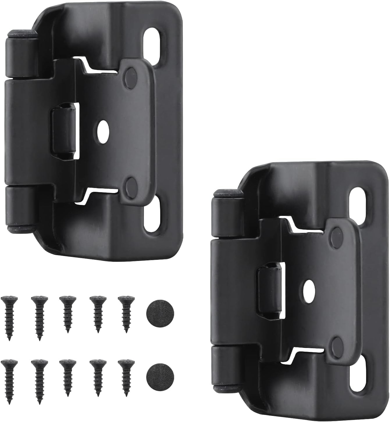 25 Pair /50 Pcs Black Cabinet Hinges,1/2" Overlay Semi Partial Wrap ...
