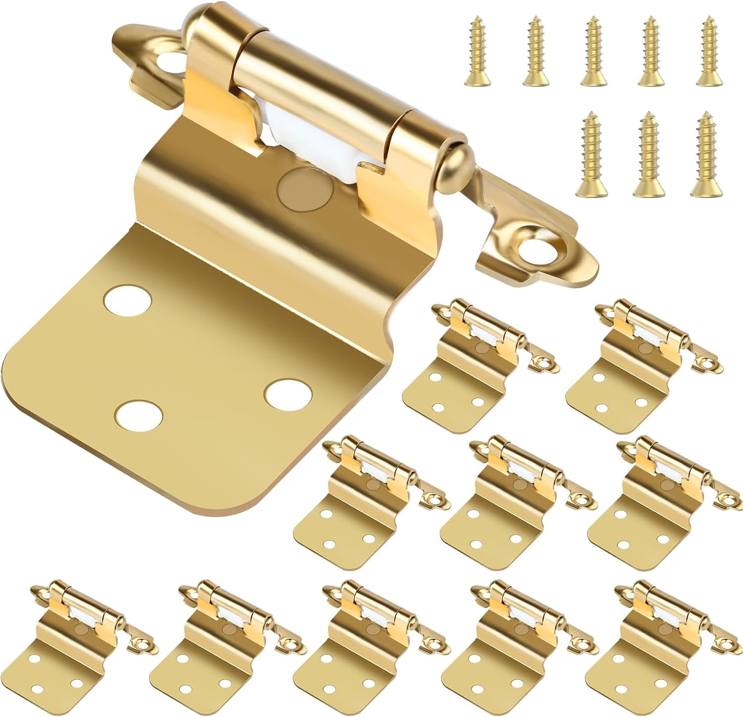 25 Pair (Pack of 50) Gold Cabinet Hinges, 3/8 inch Cabinet Hinges, Semi ...