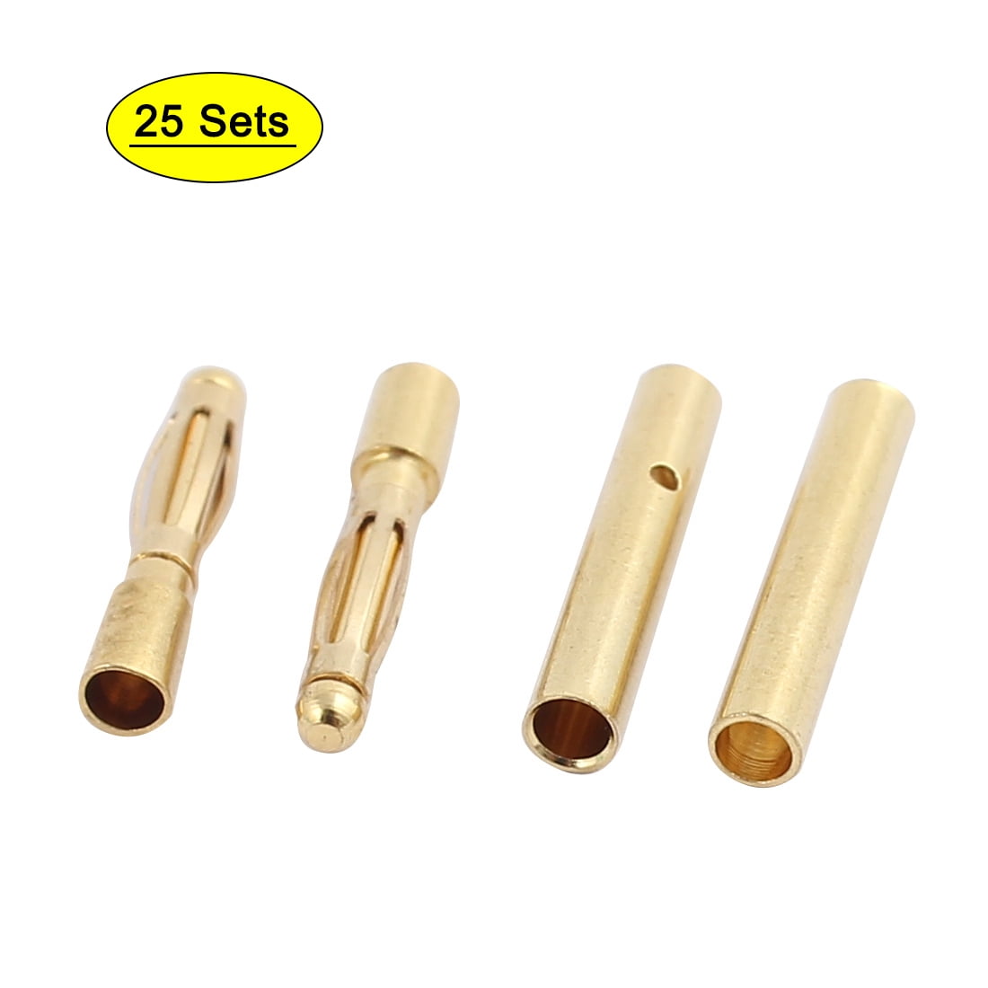 25 Pairs Gold Plated 2mm Male Female Banana RC Model Charger Connector ...