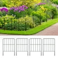 Outdoor Metal 25-Panel Flat-Top Garden Fence, 27ft Connectable, 24"x13 ...