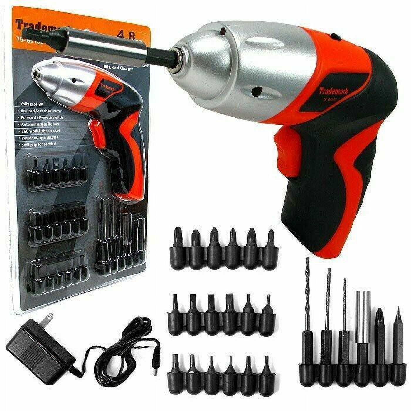 25 Pc 4.8V Cordless Screwdriver with LED Work Light Home Use ...