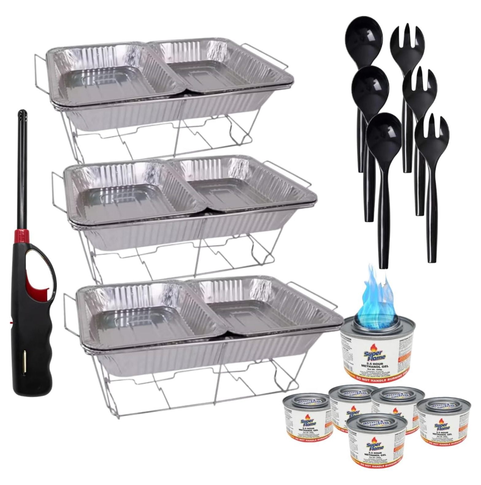 25 Pc Disposable Aluminum Chafing Dish Buffet Party Set WITH HANDY ...