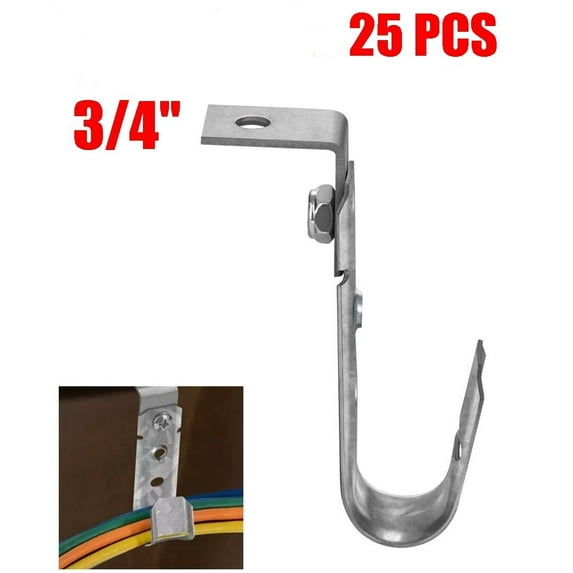 25 Pcs 3/4" J Hook Ceiling Mount Hanger CAT5/CAT6 Network Wire Cable ...