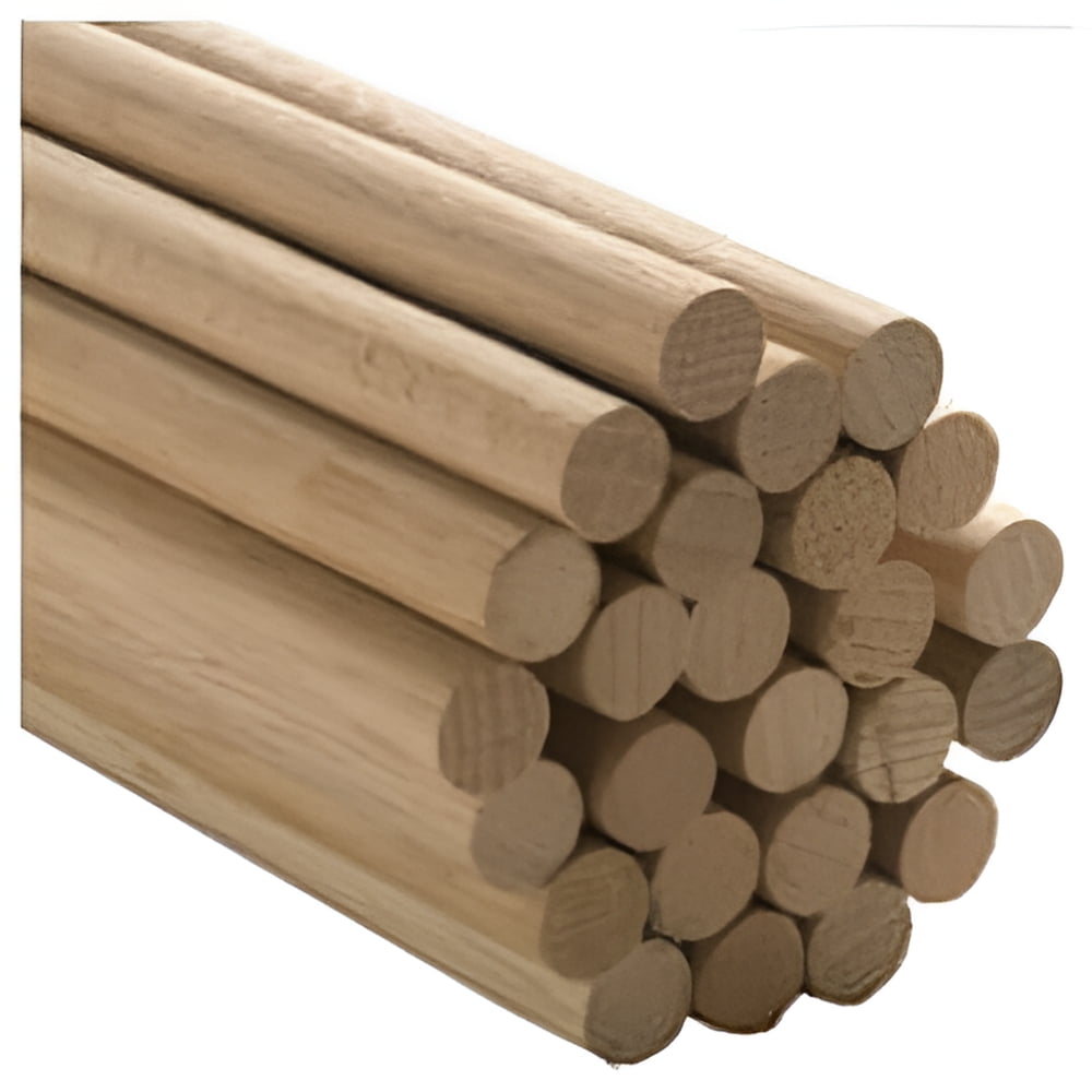 "25 Pcs 3/4"" x 36"" Oak Wood Dowels - Mixed Red/White Oak, Color May ...