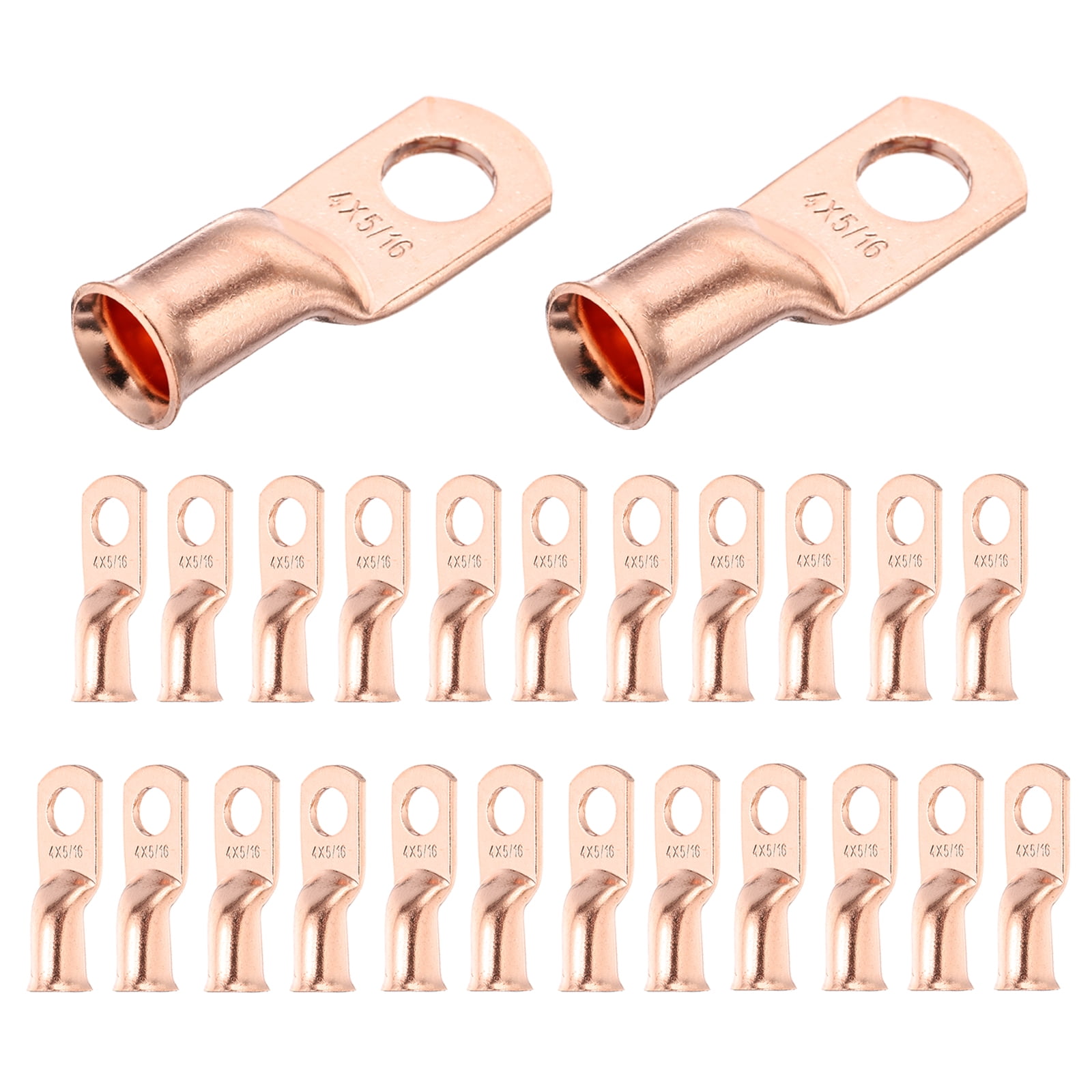 25 Pcs 4 AWG - 5/16" Copper Cable Lugs, Battery Cable End - Walmart.com