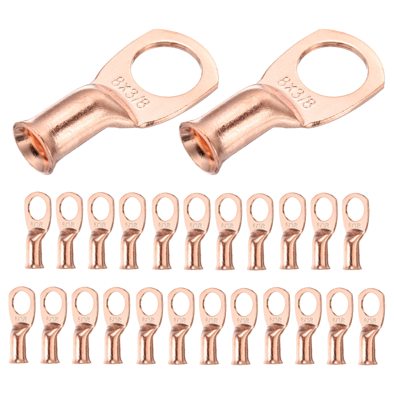 25 Pcs 8 AWG - 3/8" Copper Cable Lugs, Battery Cable End - Walmart.com
