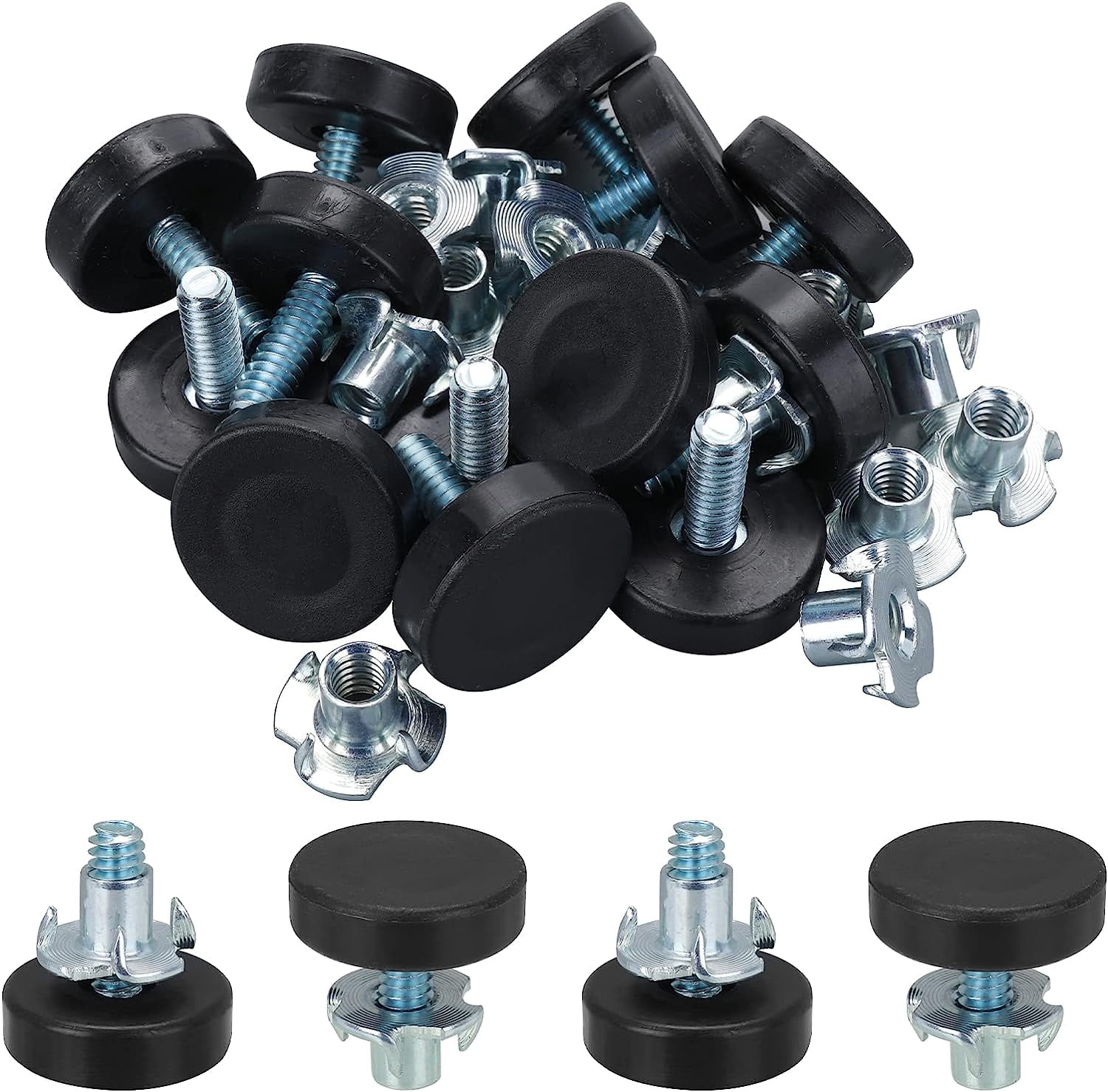 25 Pcs Adjustable Furniture Leveling Feet Furniture Leveler Tee Nut Kit ...