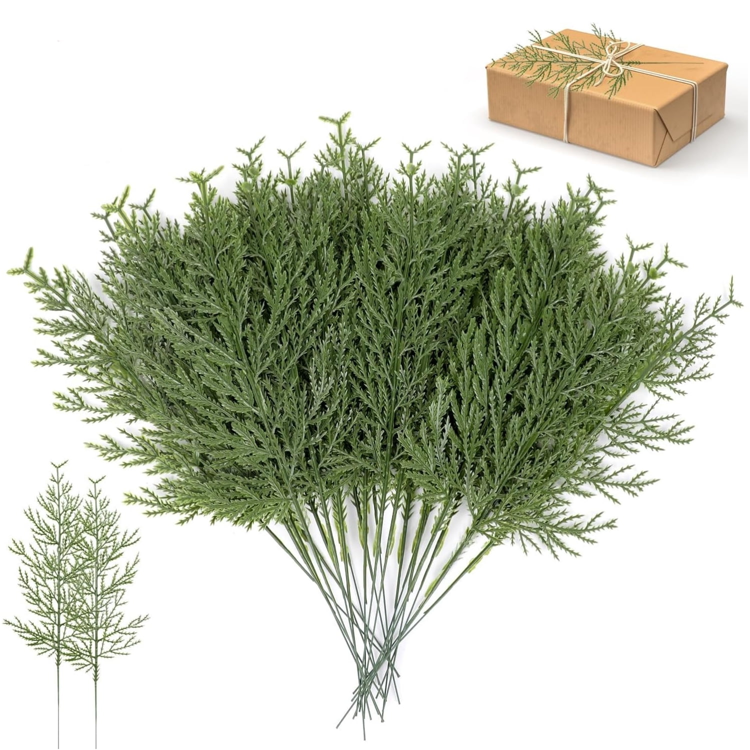 25 Pcs Artificial Pine Branches, Faux Cedar Picks, Cedar Branches, Fake ...