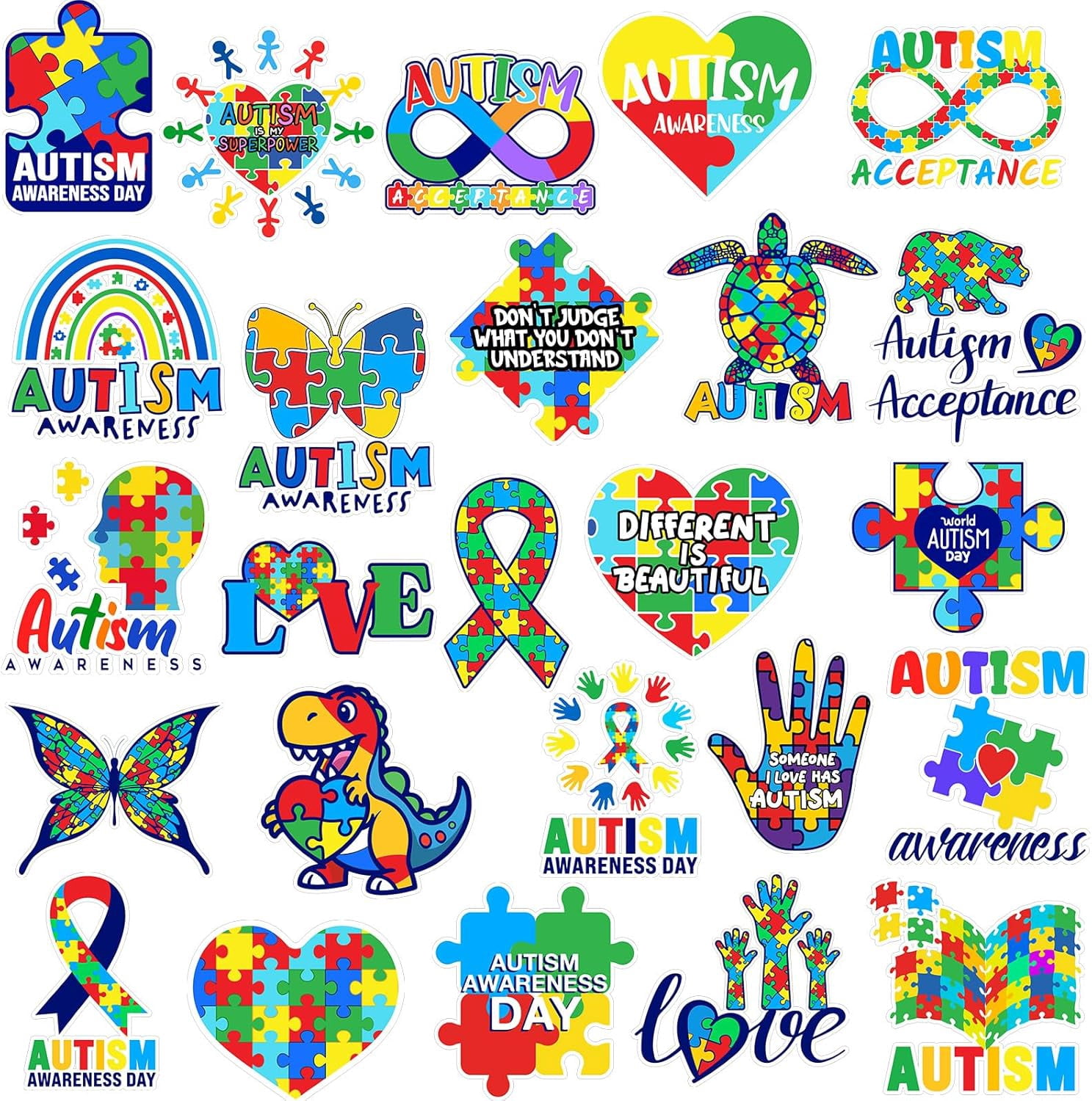25 Pcs Autism Awareness Car Magnets Autism Awareness Puzzle Piece ...