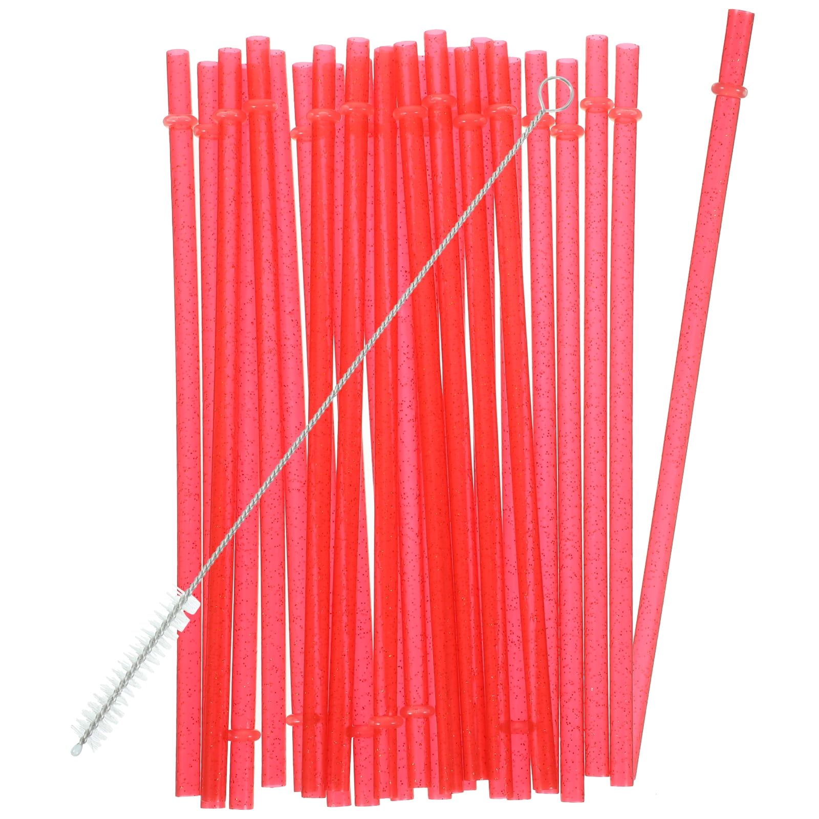 25 Pcs Birthday Party Straw Reusable Straws Red Coffee Stirrers Plastic ...
