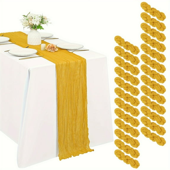 25 Pcs Black Cheesecloth Table Runners | 10FT (20x120 Inch) Rustic ...