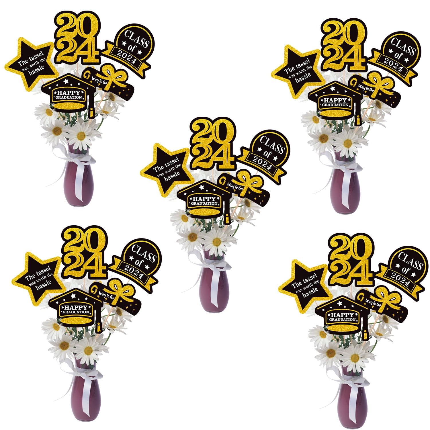 Qwaerplpn 2024 Graduation Party Photo Booth Table Toppers Centerpiece ...