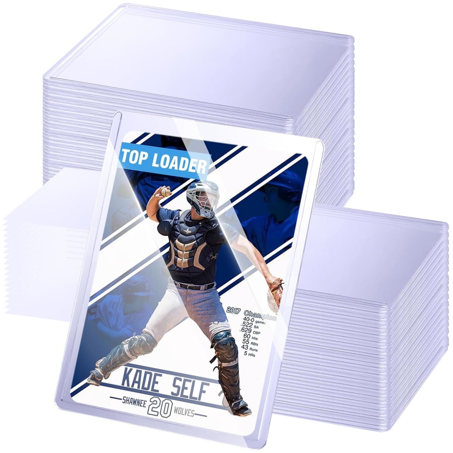 25 Pcs Card Sleeves, 3*4 inch 35 pt Card Protectors, Hard Plastic Card ...