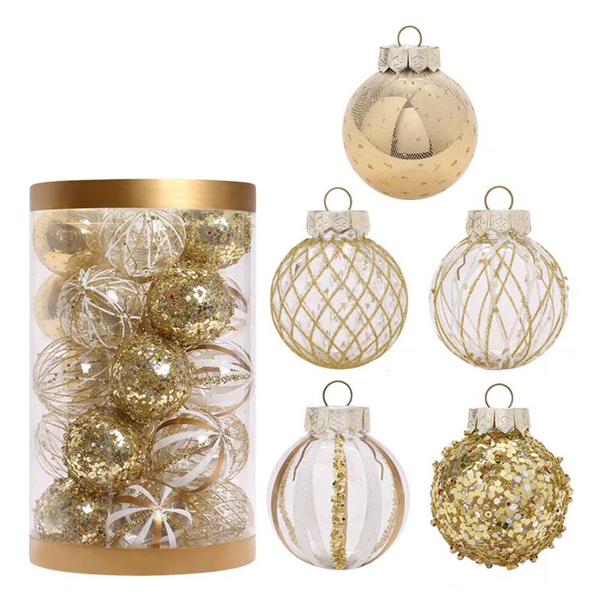 25 Pcs Christmas Ball Ornaments 2.36 Shatterproof Christmas Tree ...