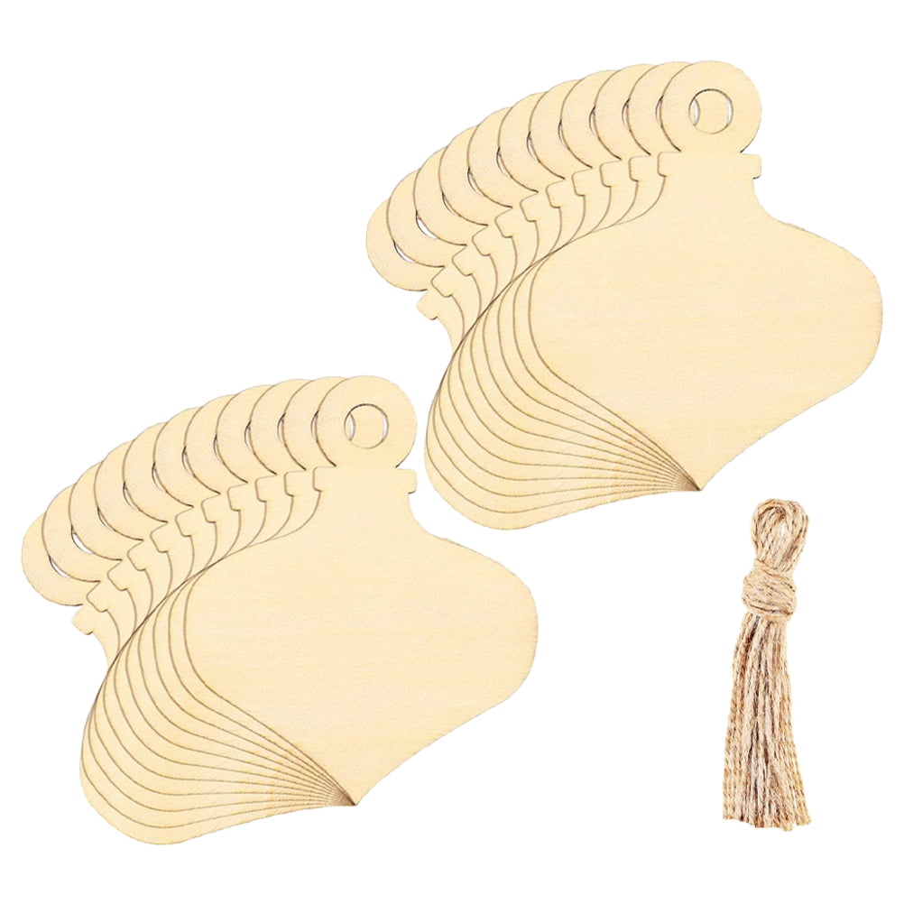 25 Pcs Christmas Unfinished Wood Slice Ribbon Table Decorations Lights ...