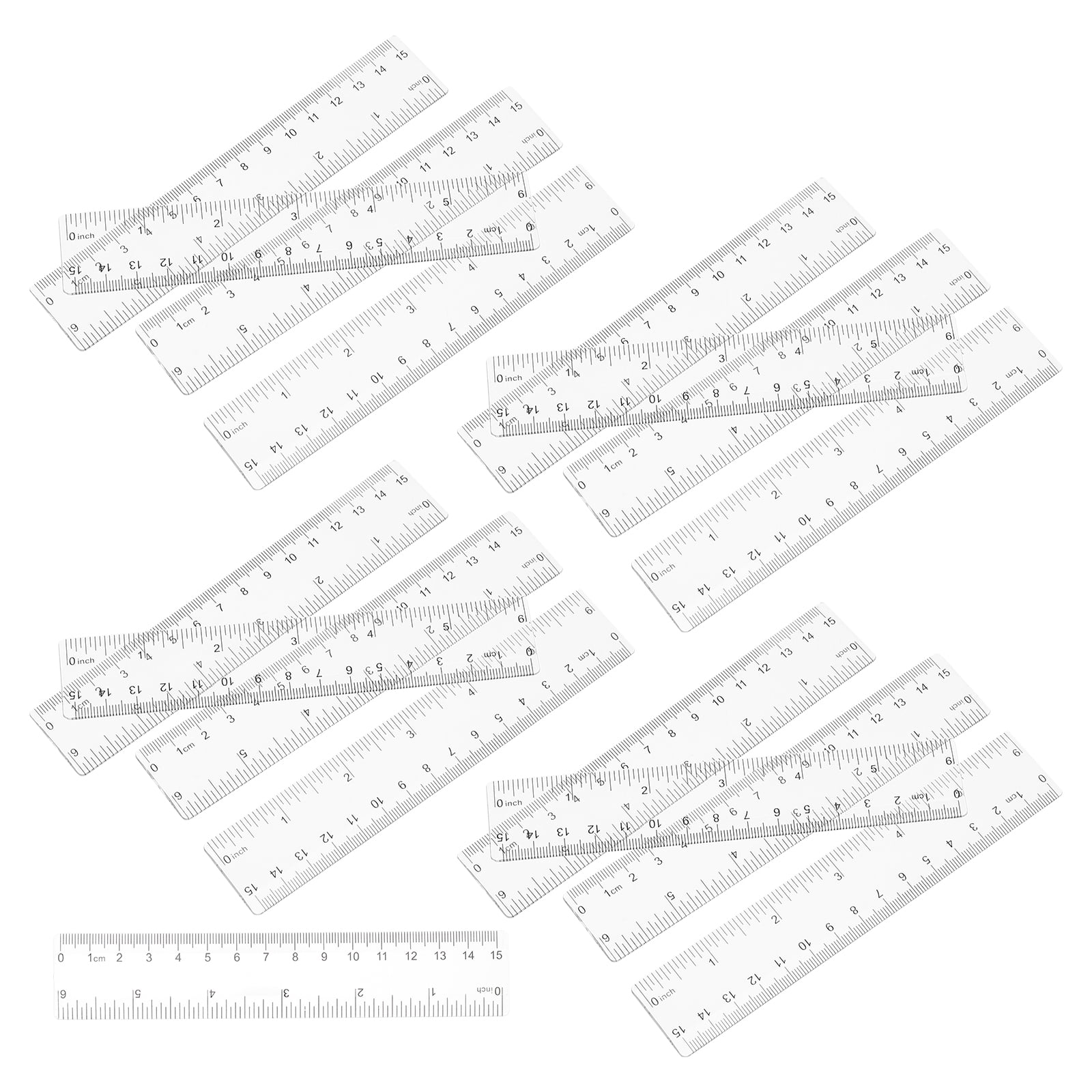 Transparent Plastic Measuring Ruler for Students and Teachers 25pcs ...