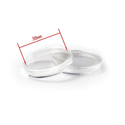 25 Pcs Clear Round Plastic Coin Capsules Coin Display Cases Container ...