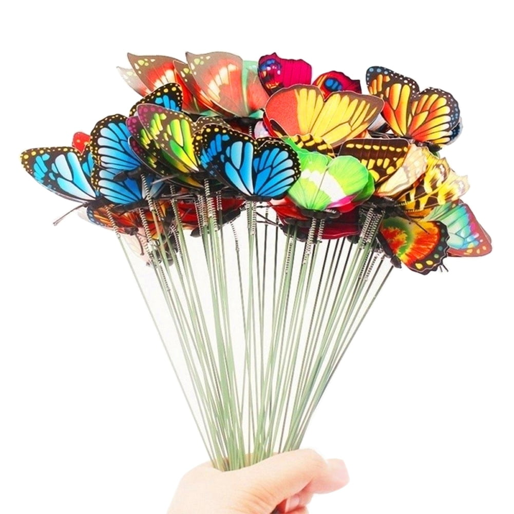25 Pcs Colorful Butterfly Stakes, Waterproof Butterfly Garden Stake, 3D ...