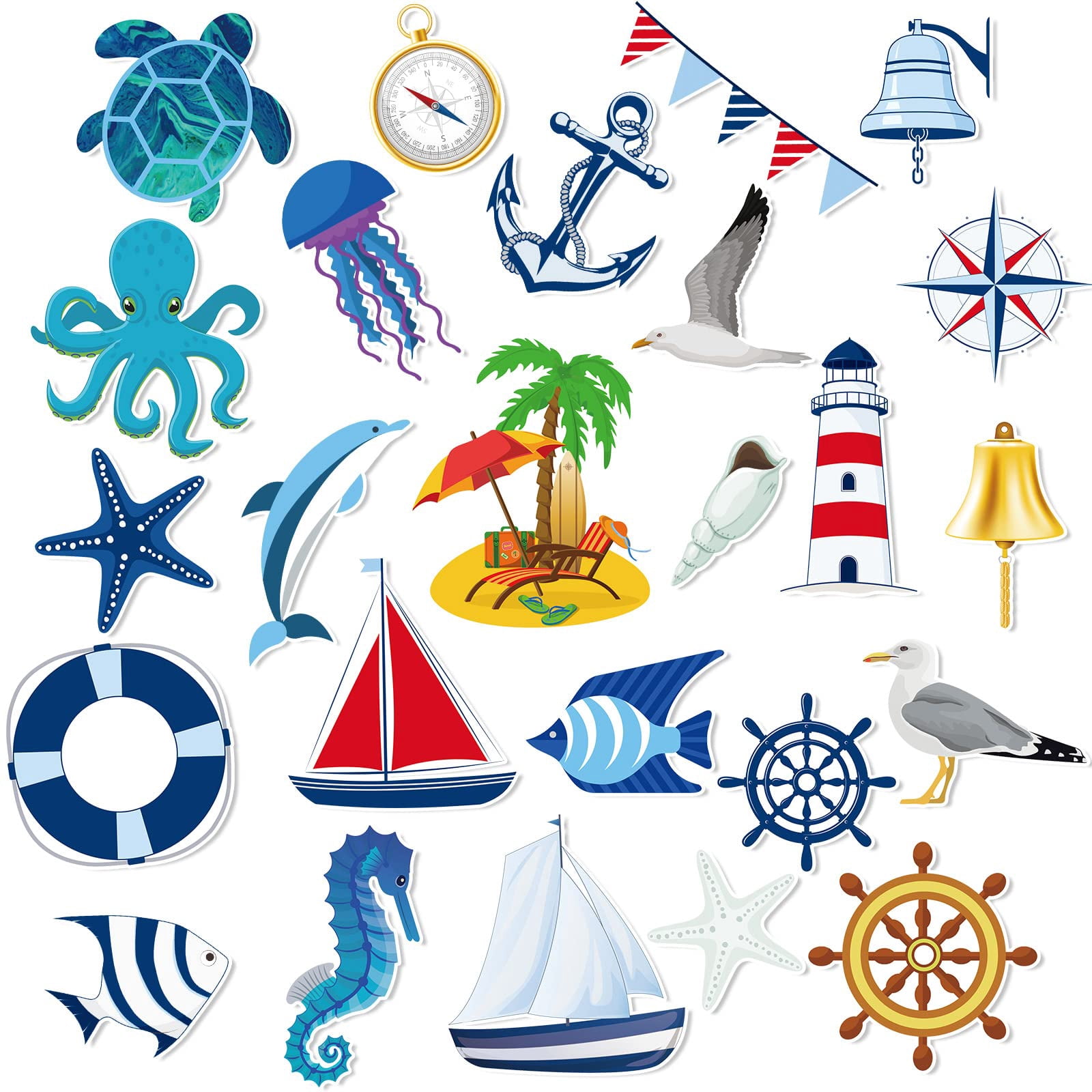 25 Pcs Cruise Door Magnets, Nautical Themed Car Fridge Decals, Boat ...