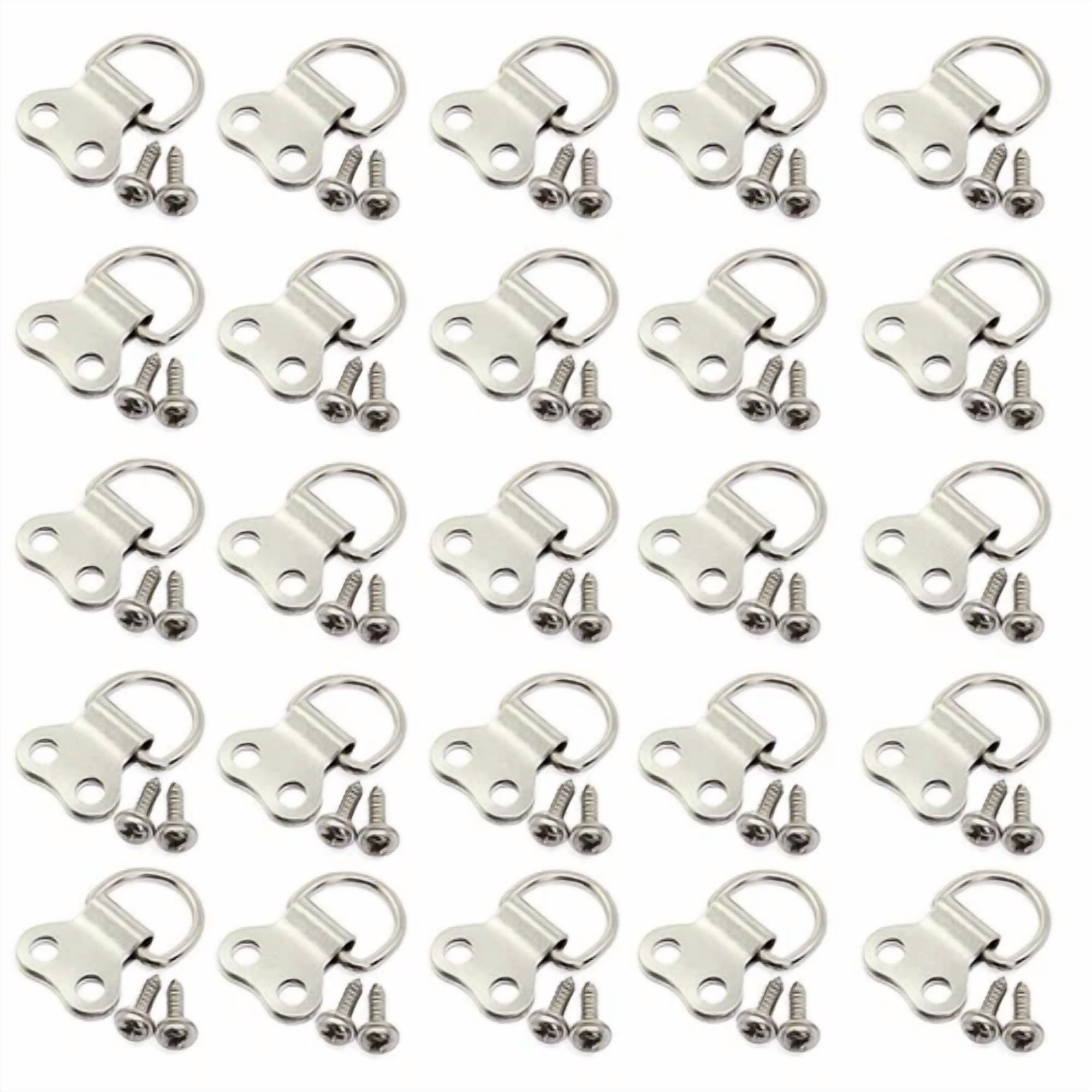 25 Pcs D-Ring Picture Frame Hanging Hooks Double Hole Hangers With ...