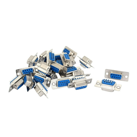 25 Pcs D-SUB DB9 Female 2 Rows Straight 9 Pin Plug Soldering Connectors ...