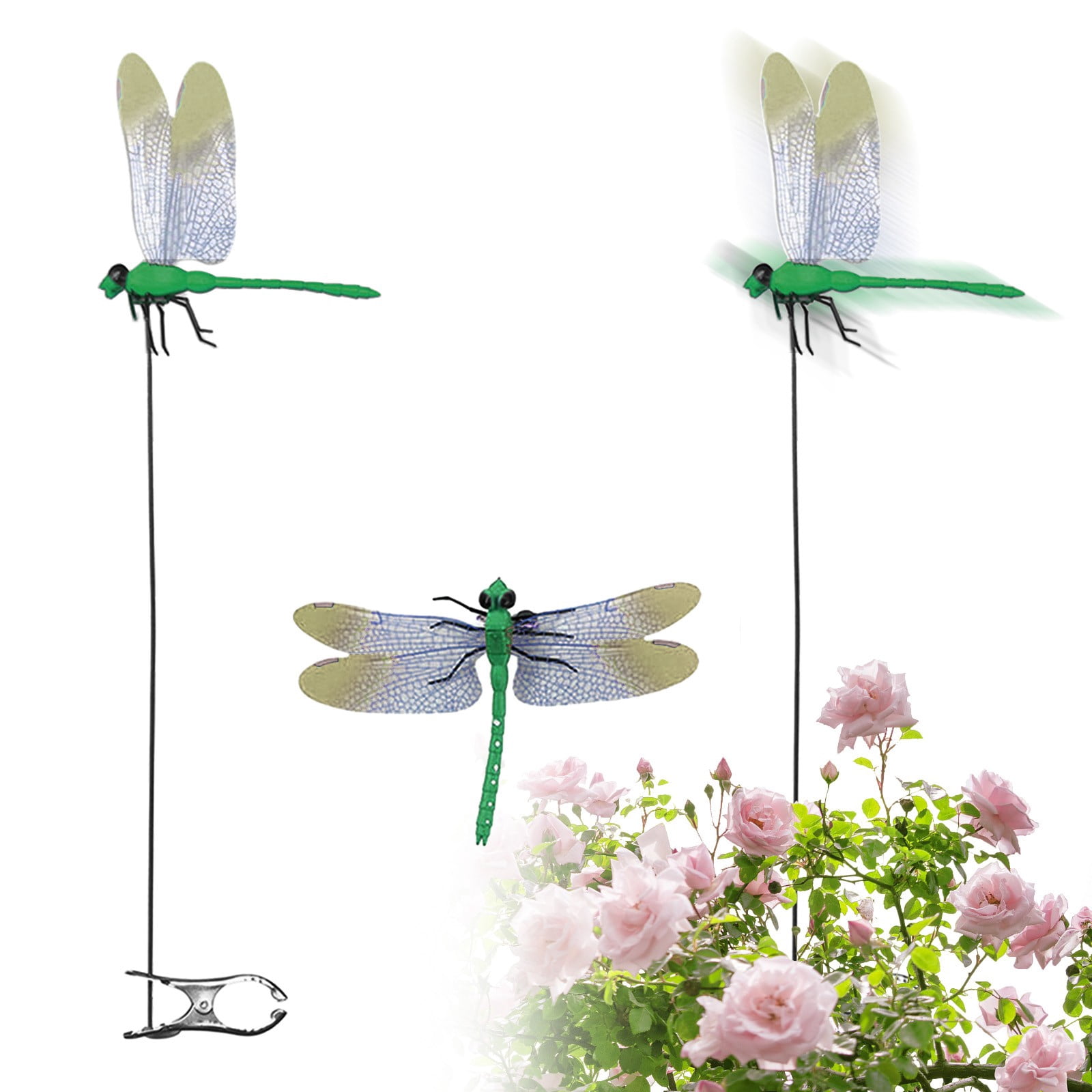 25 Pcs Dragon Fly C-lips for Bugs Repellent, 3D Fake Dragonfly C-lips ...