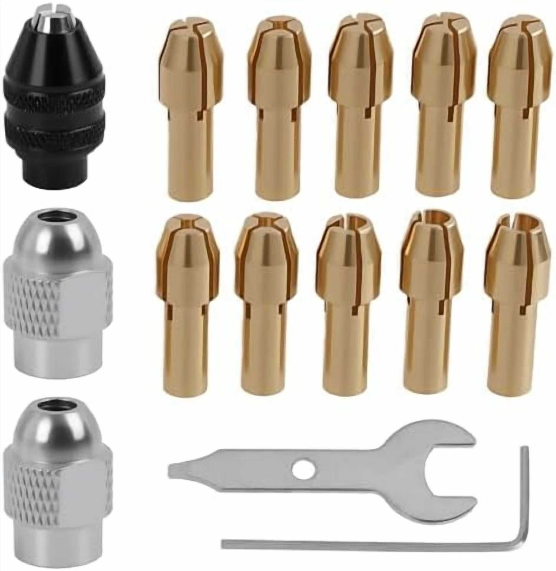 25 Pcs Drill Chuck Collet Set Compatible with Dremel Rotary Tools, 0.5 ...