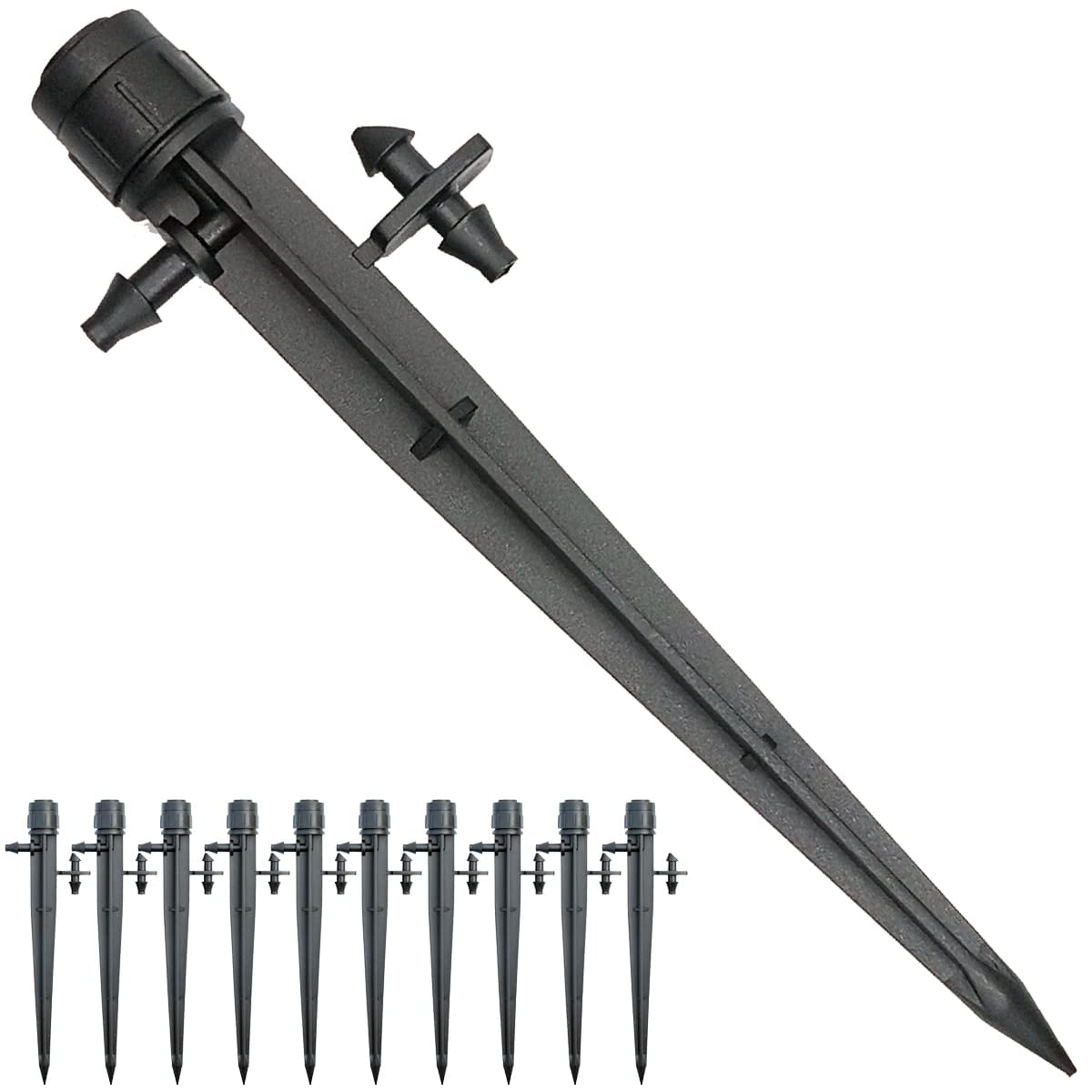 25 Pcs Drip Irrigation Emitters with Stakes, Adjustable Flow 0-20 GPH ...